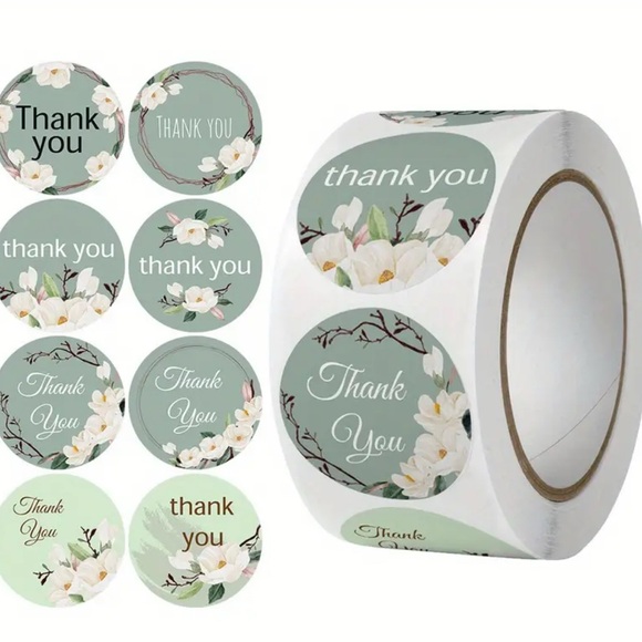 Design | 50 Green Floral Thank You Stickers | Poshmark